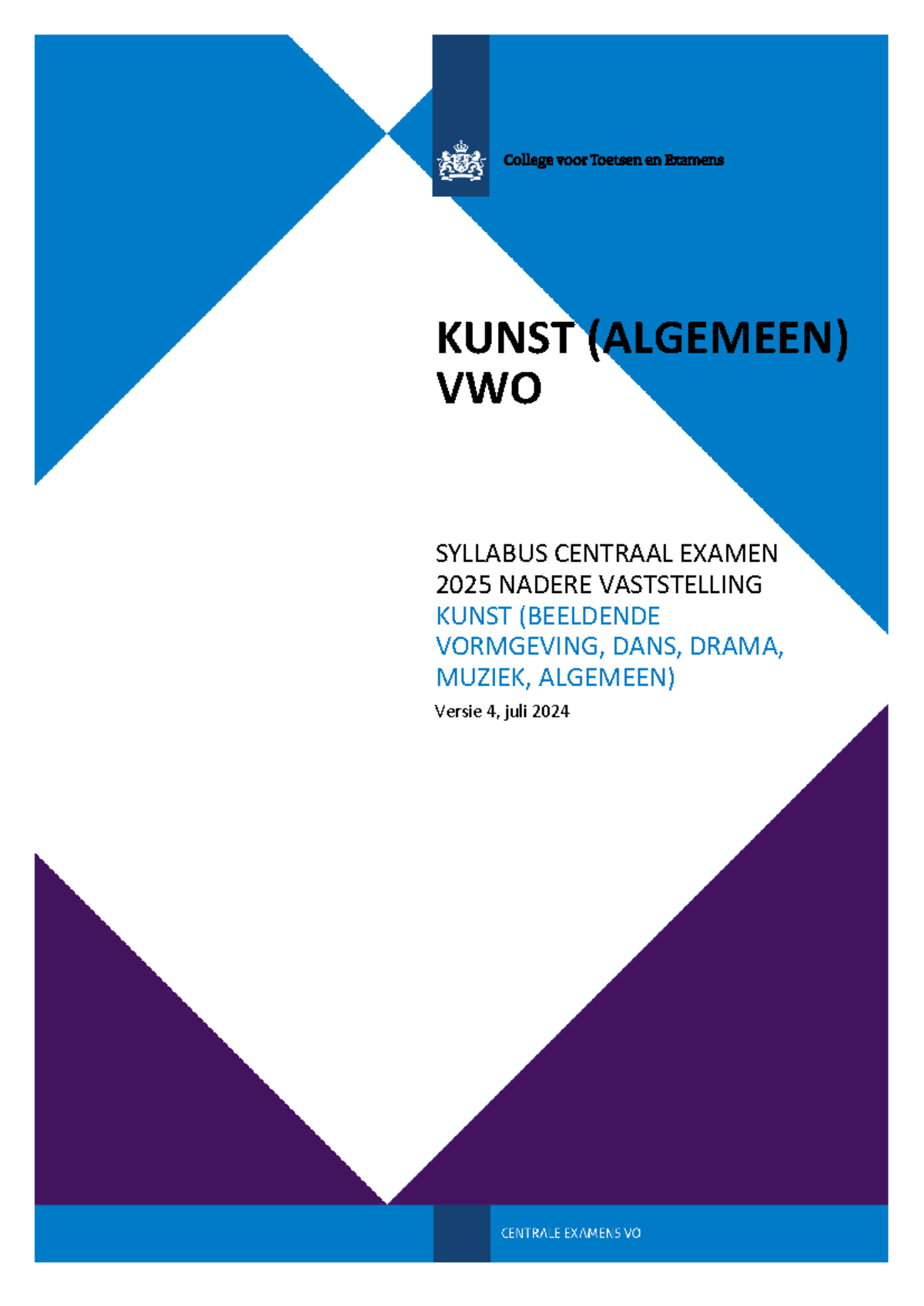 Syllabus Kunst (Algemeen) VWO 2025 - Versie 4, Juli 2024 - Studeersnel