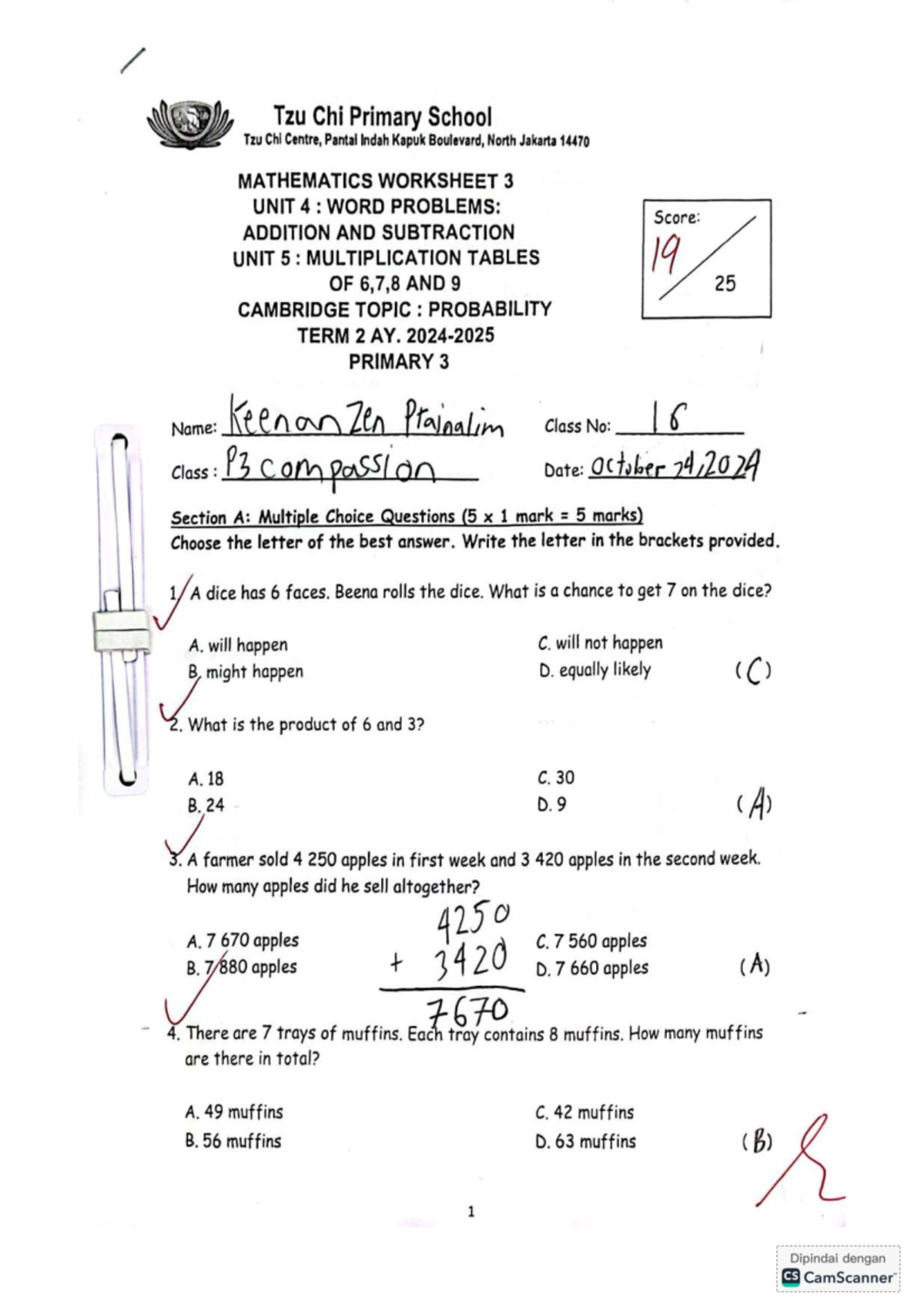AK P3 TZ MATH WS 3 TERM 2: WORD PROBLEMS & MULTIPLICATION - Studocu