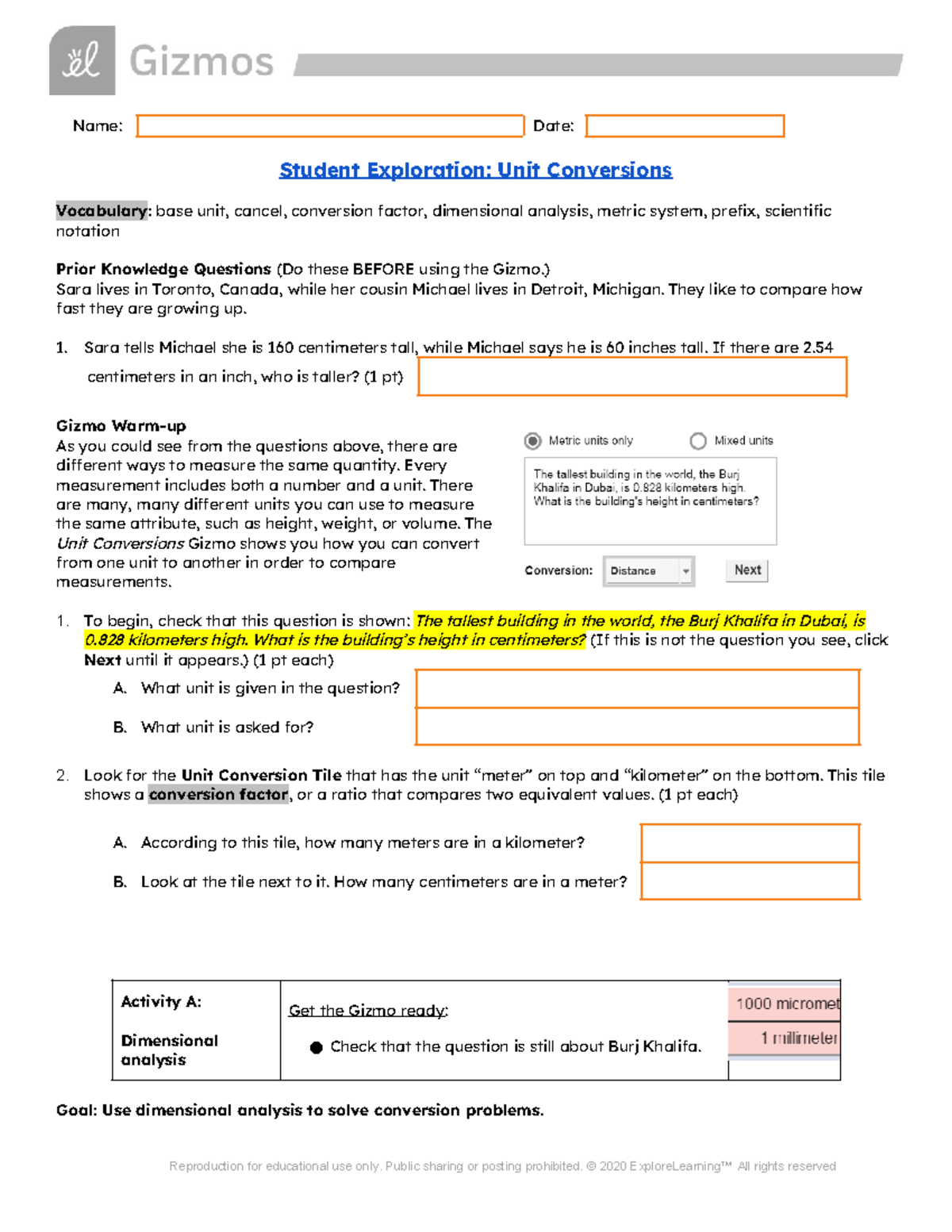 Gizmo Unit Conversions: Scientific Notation & Significant Figures - Studocu