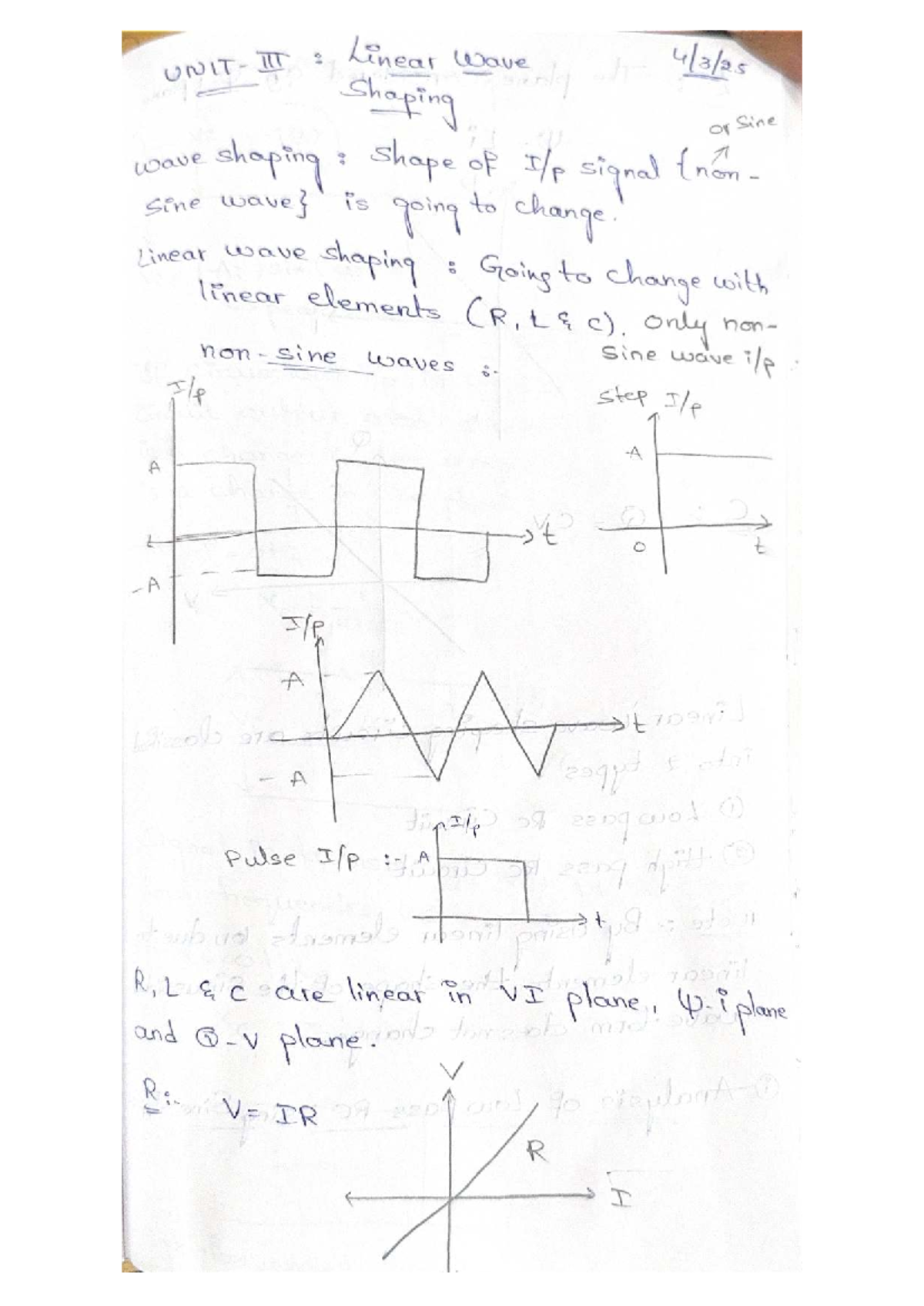 AEC Unit 3 - Linear Wave Shaping: Low & High Pass RC Circuits - Studocu