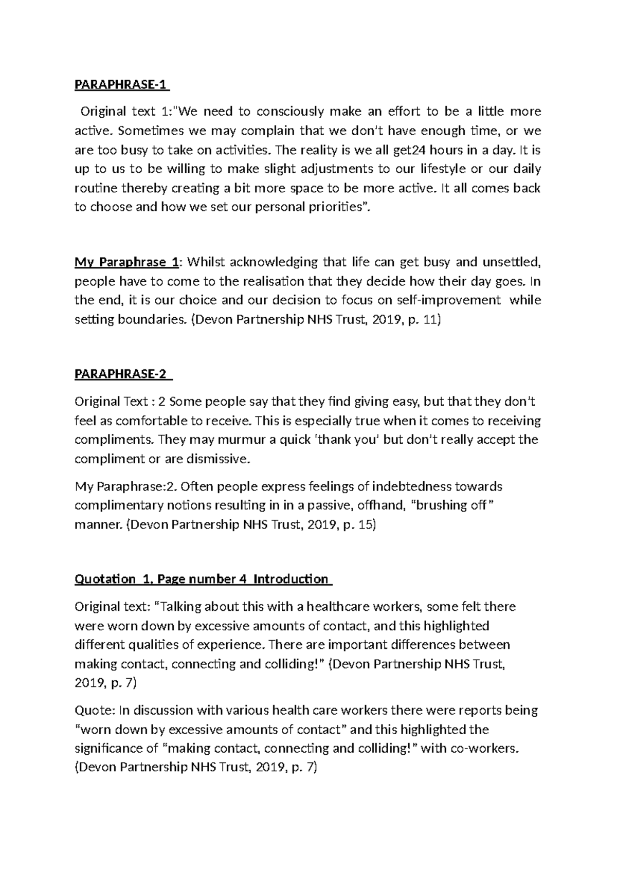 Unit 2: Paraphrasing and Quoting Techniques for Effective Writing - Studocu