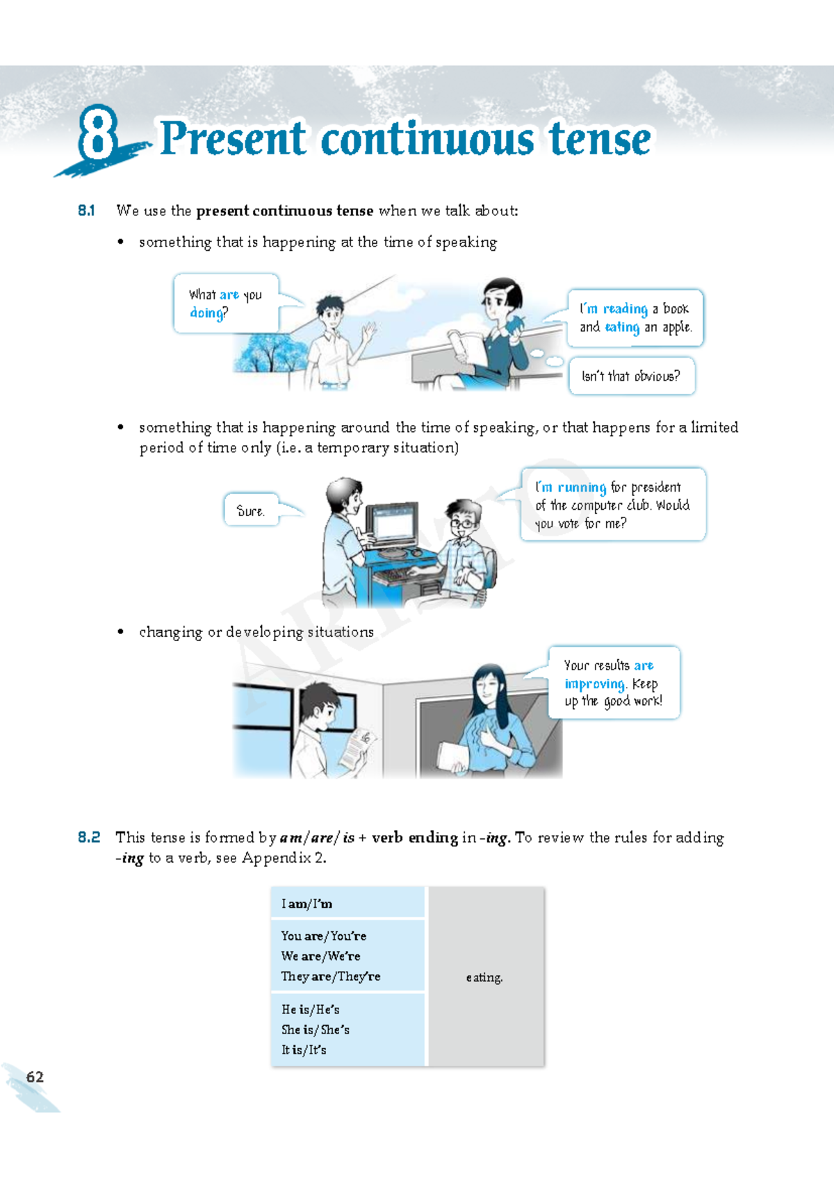 Connect Grammar Bk 1 U8: Present Continuous Tense Overview - Studocu