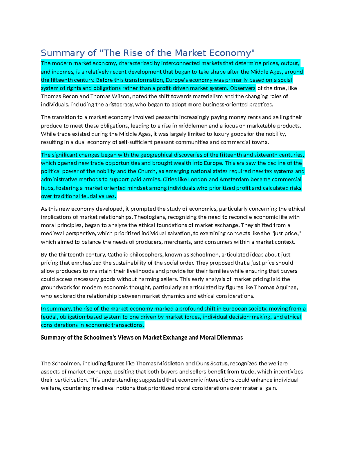 Age of the Economist: Key Historical Summaries on Market Evolution ...