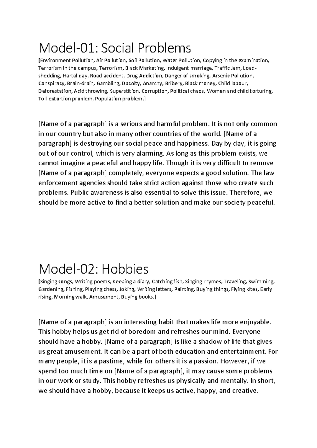 Social Problems and Hobbies: A Study on Societal Issues - GGH - Studocu