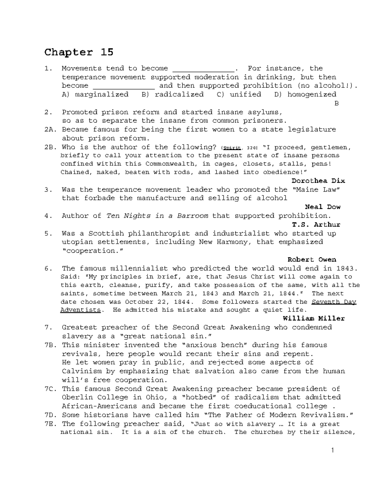 Midterm Review: Second Great Awakening & Social Reform Movements - Studocu