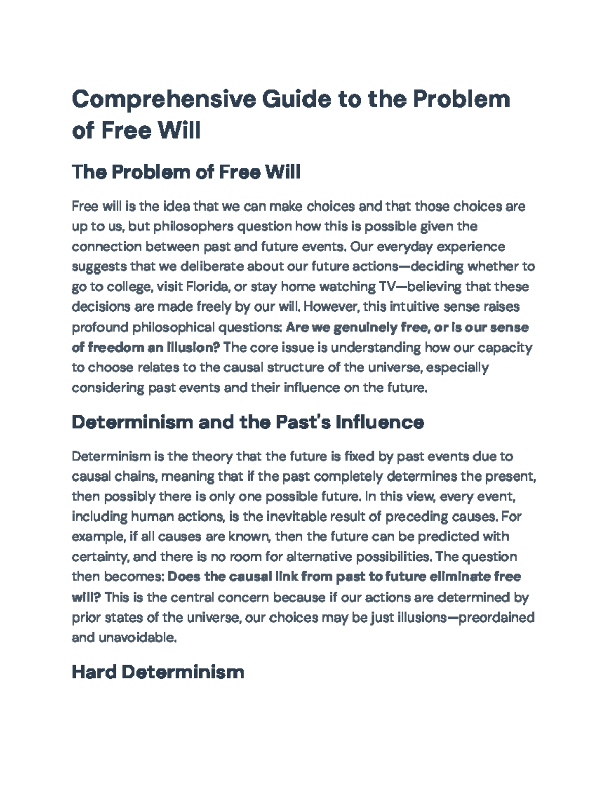 Comprehensive Overview of Free Will: Arguments & Philosophical Views ...