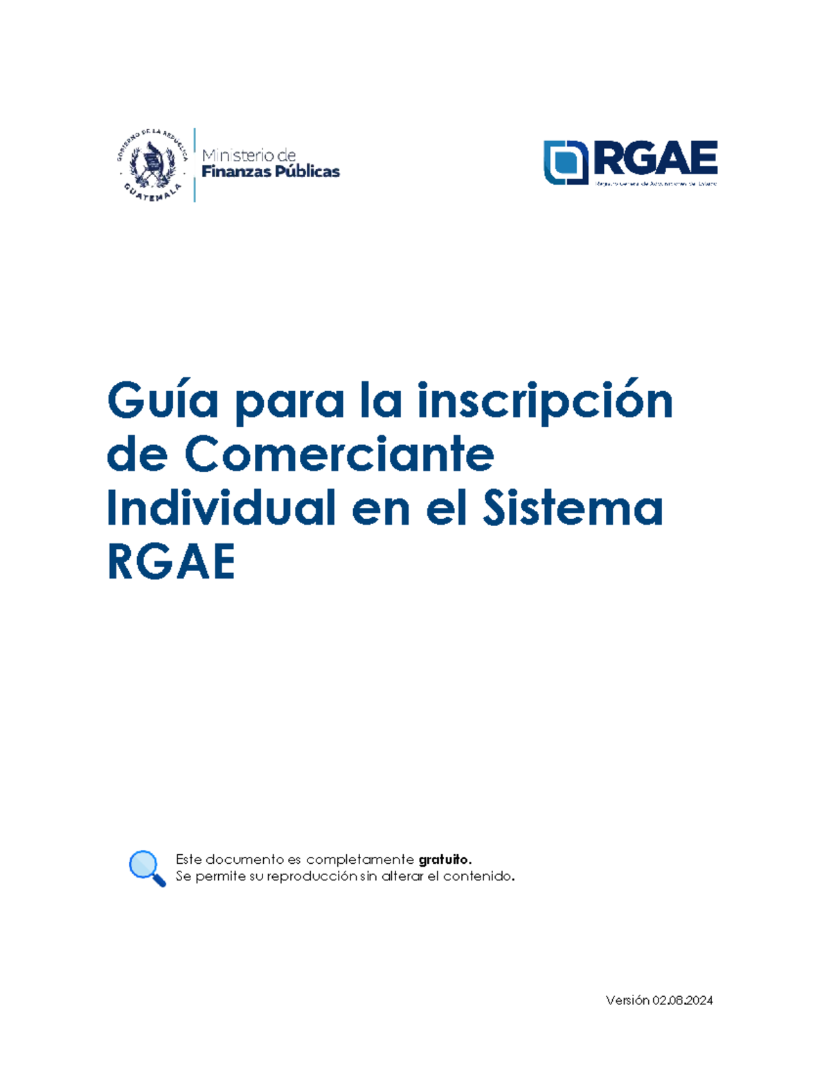 Guía de Inscripción para Comerciante Individual en RGAE - Versión 02.08 ...