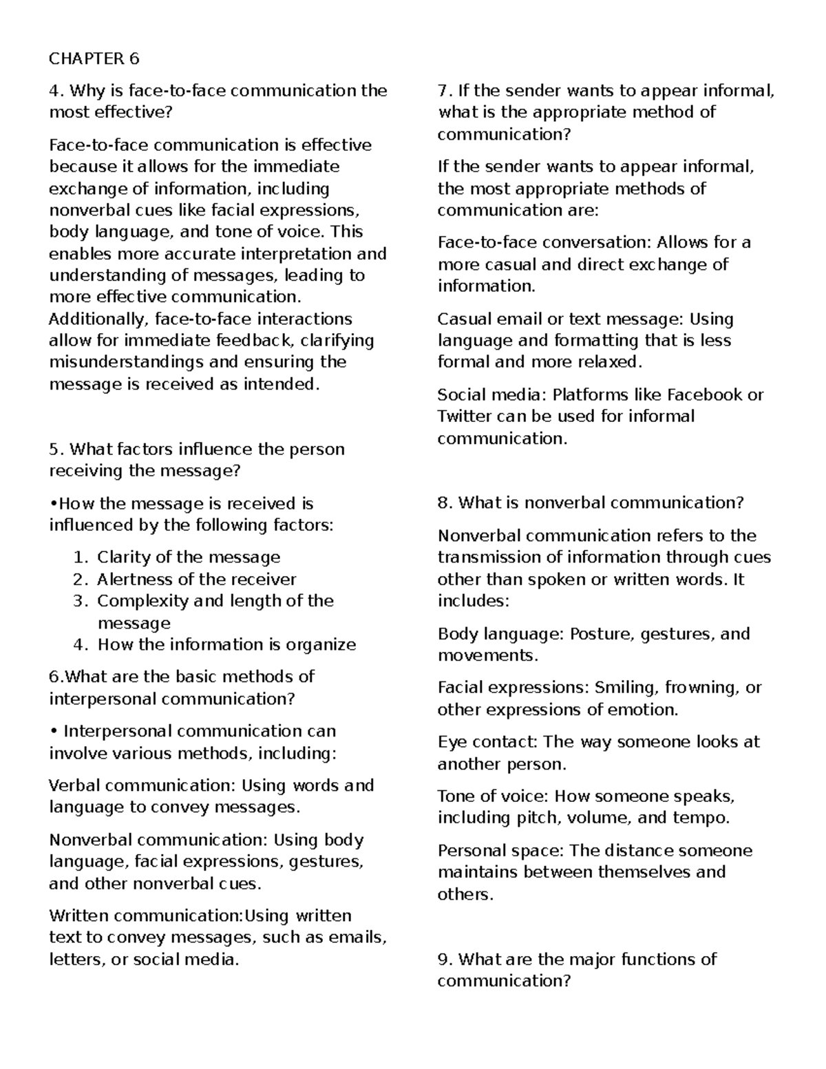 HBO-EXAM - Chapter 6 & 8: Effective Communication & Leadership Insights ...