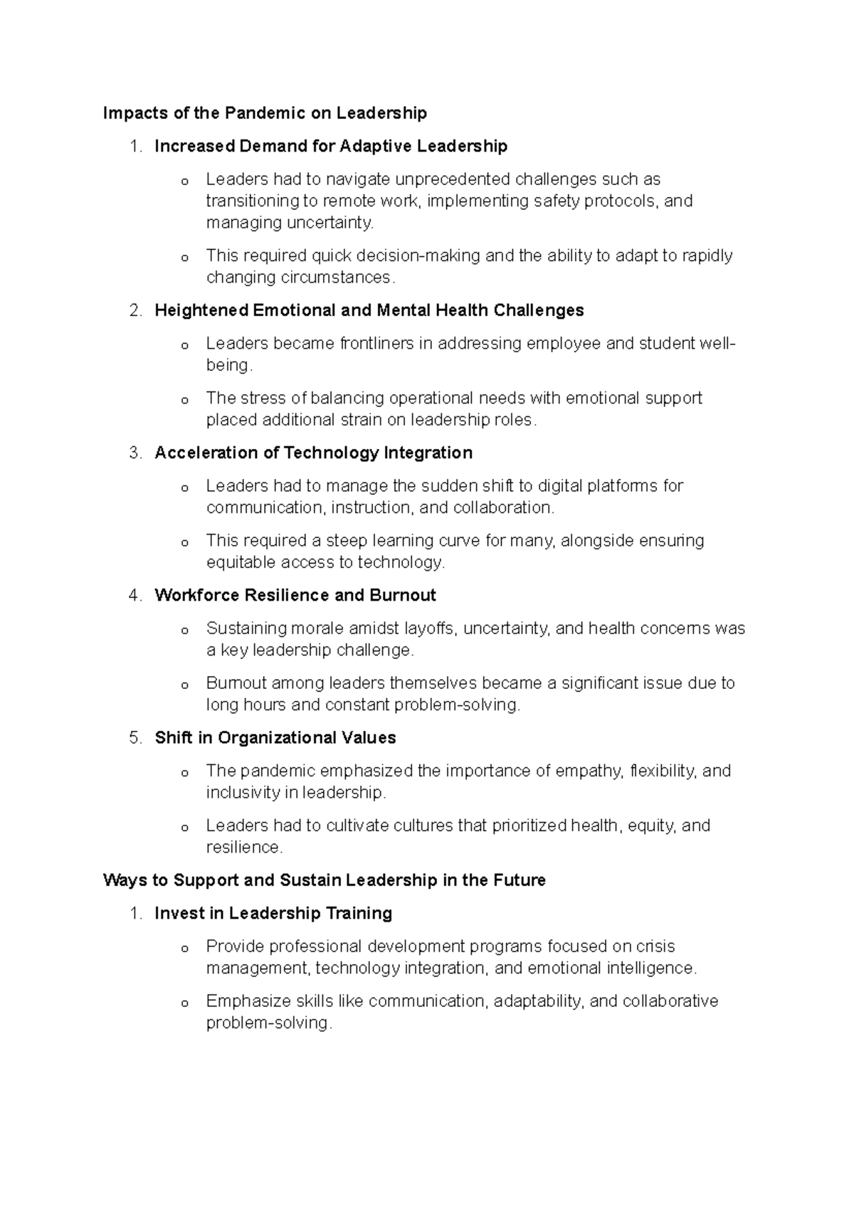 Impacts of the Pandemic on Leadership - Increased Demand for Adaptive ...