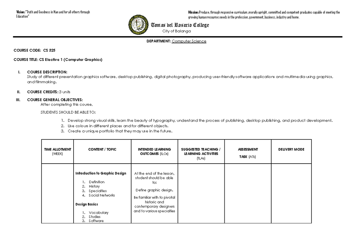 CS 325 - Elective 1: Comprehensive Overview of Computer Graphics - Studocu