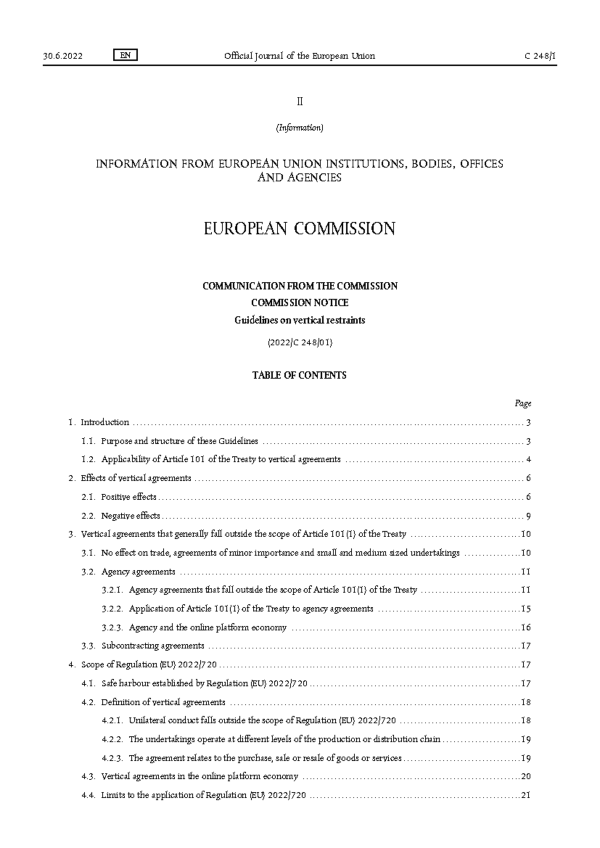 Vertical Restraints Guidelines - Regulation (EU) Overview and Analysis ...