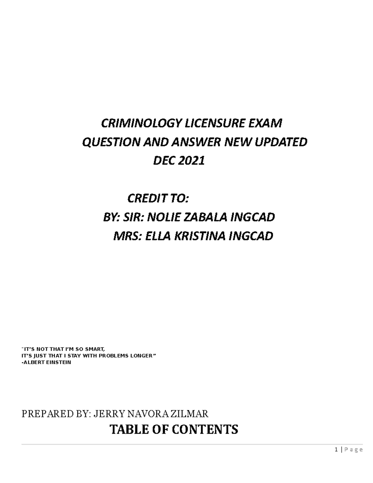 Comprehensive Criminology Review for LEA & CDI Final Exam 2021 - Studocu
