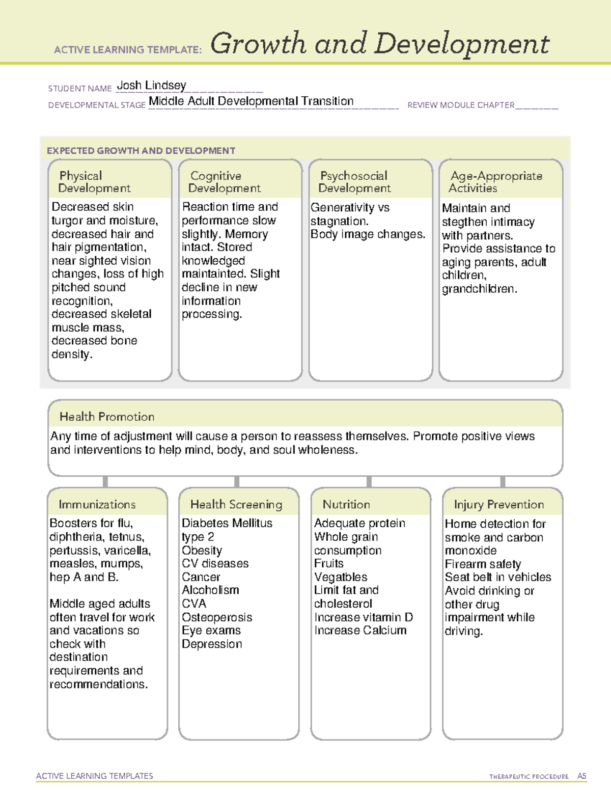 Active Learning Template Gand D Middle Adult Developmental Transition ...