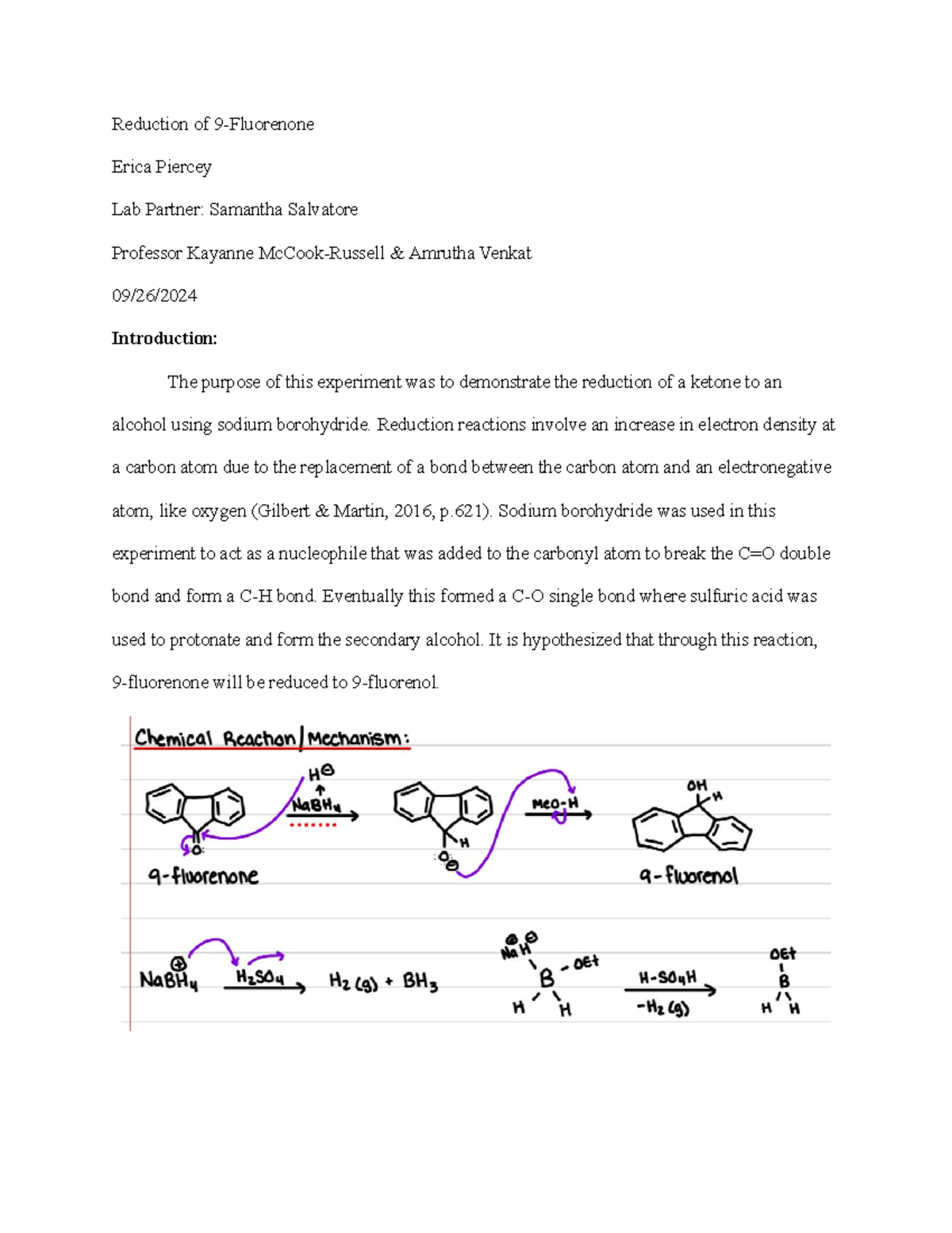 Reduction of 9-Fluorenone to 9-Fluorenol: Lab Report Analysis - Studocu