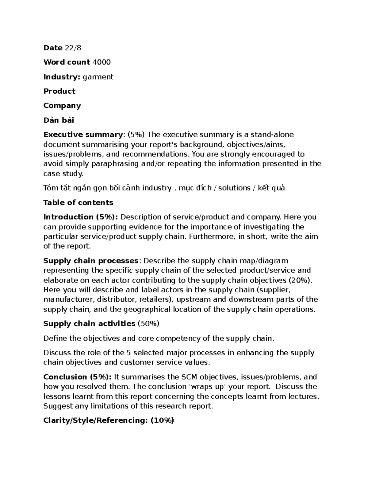 Asg 2 ITL - Supply Chain Analysis in the Garment Industry - Studocu