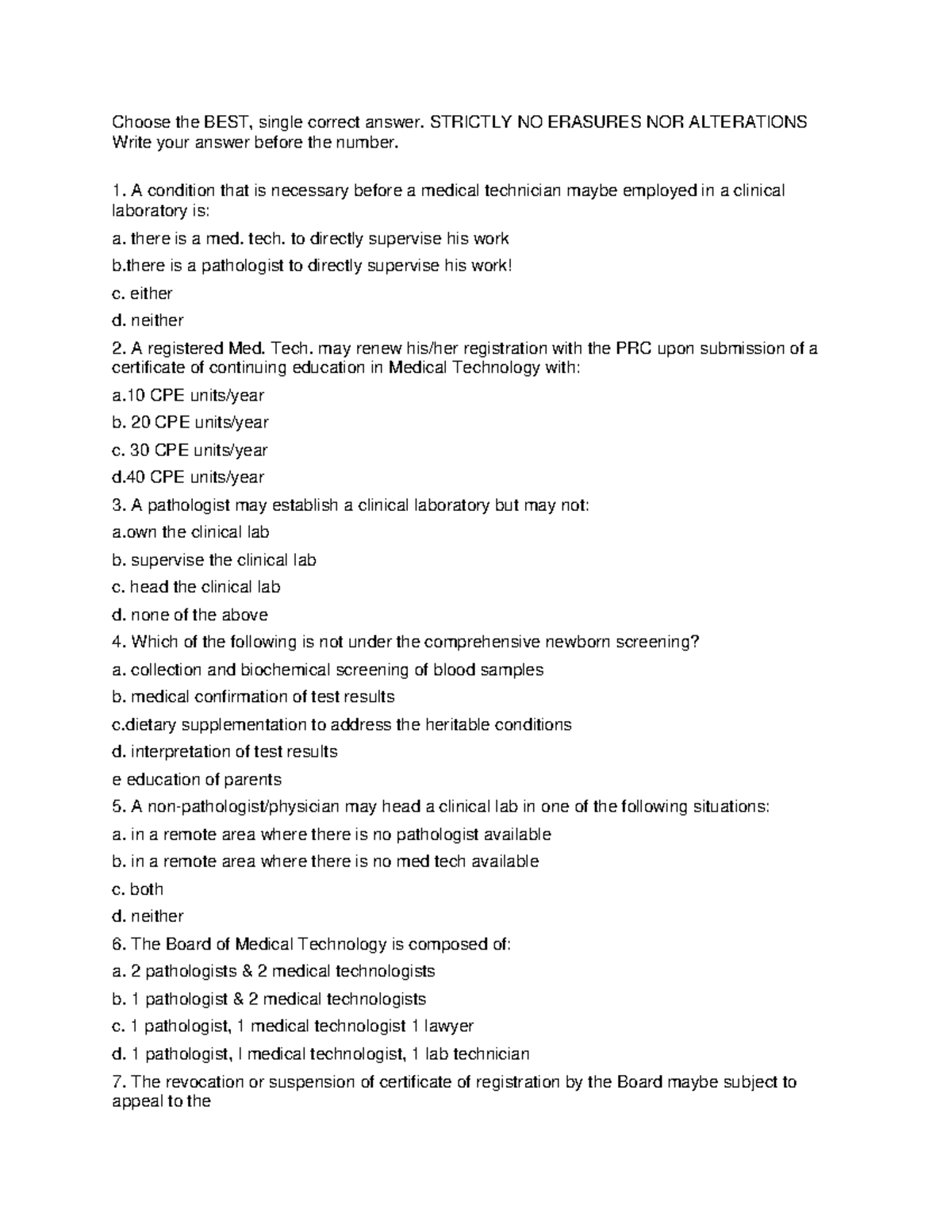 Medtech Laws Exam Review Questions and Answers - Studocu