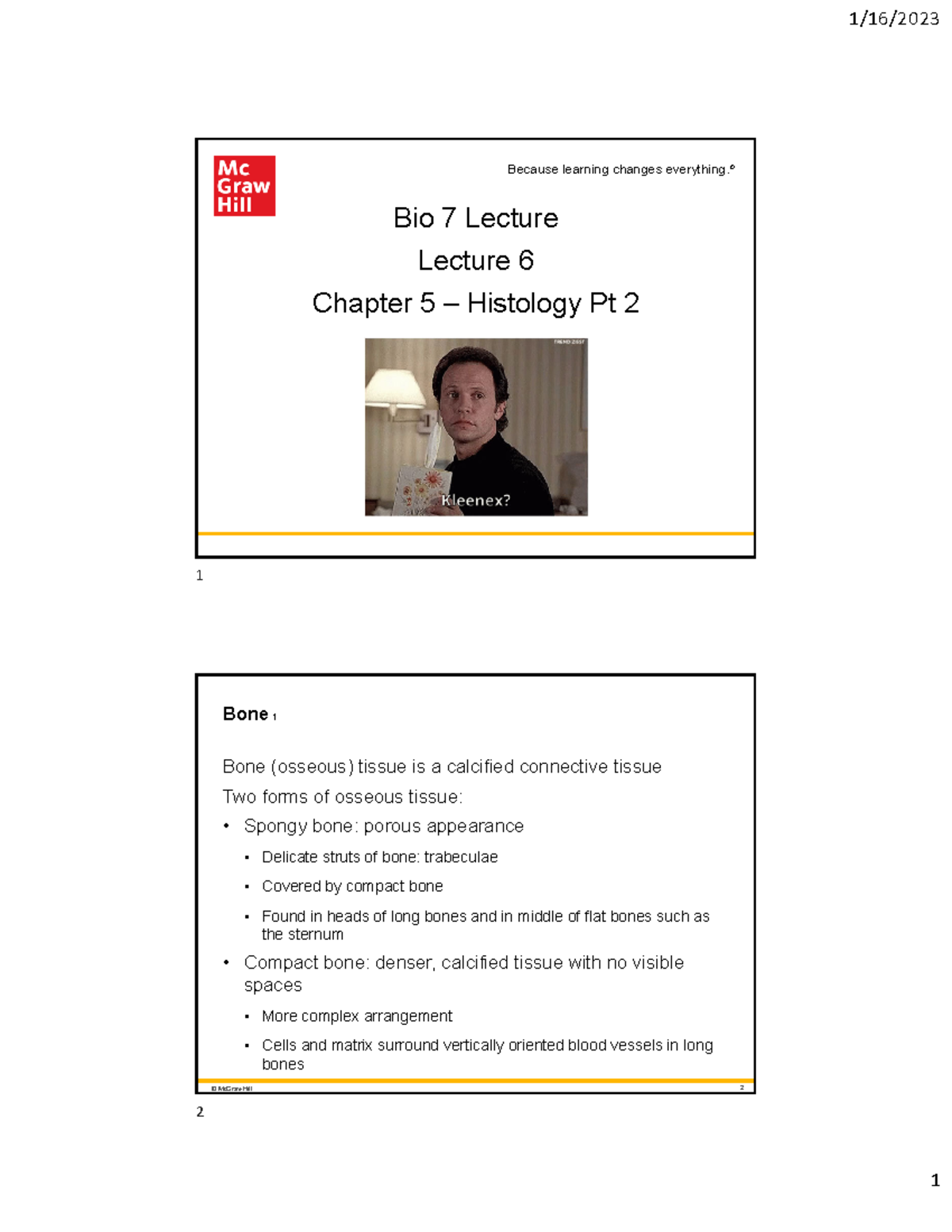 Bio 7 Lecture 6 - Chapter 5: Histology of Tissues and Glands - Because ...