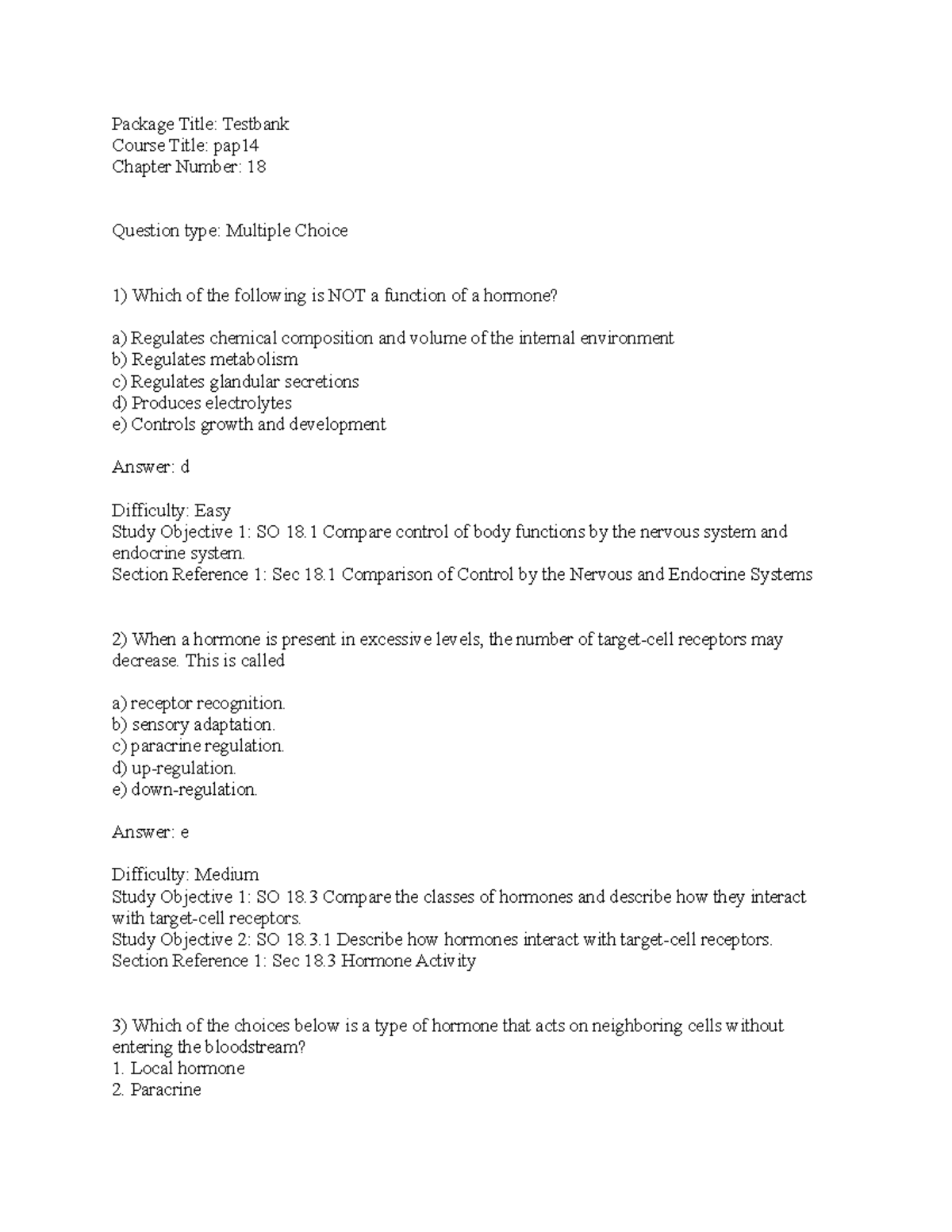 Sample/practice exam 1 January 2019, questions and answers - Package ...