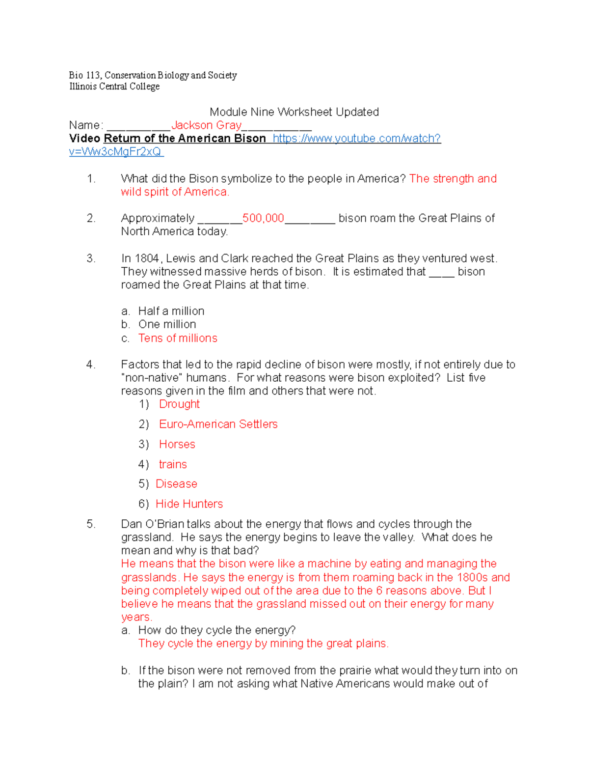 Module Nine Worksheet Updated - Illinois Central College Module Nine ...