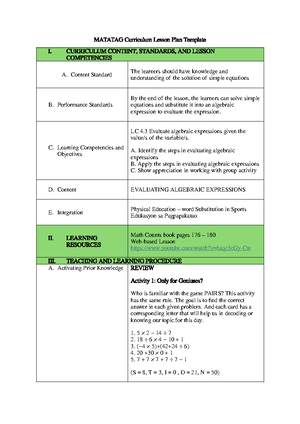 Developing Performance Tasks - Lesson PLAN- legit - Lesson Plan BSEd ...