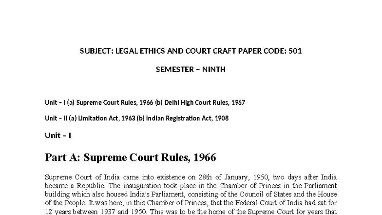 Legal Ethics and Court Craft: Supreme Court & Delhi High Court Rules ...