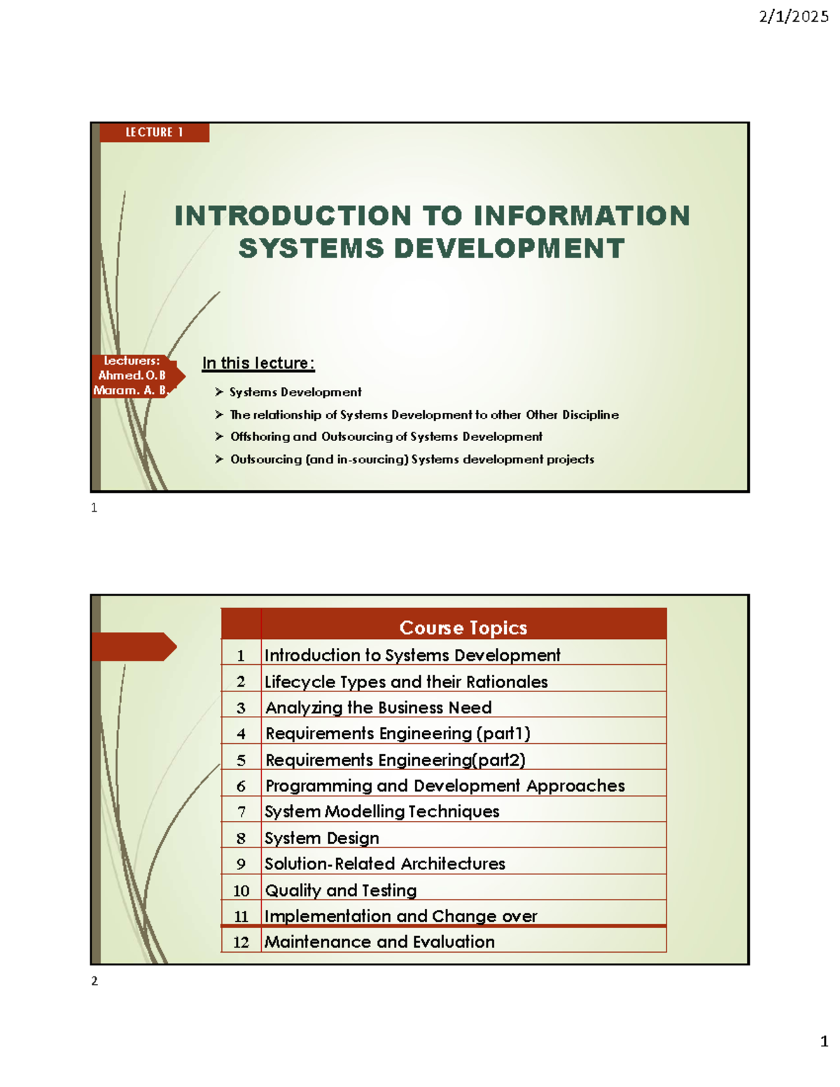 LECTURE 1: INTRODUCTION TO INFORMATION SYSTEMS DEVELOPMENT - Studocu