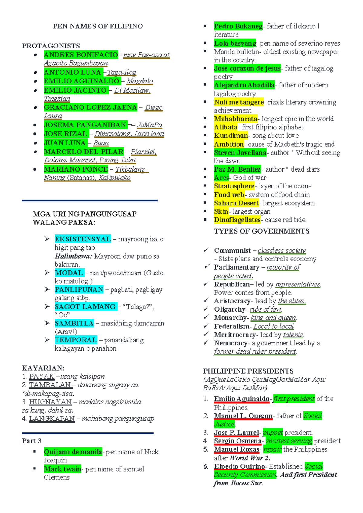 General Education Reviewer: Key Concepts and Notable Figures - Studocu
