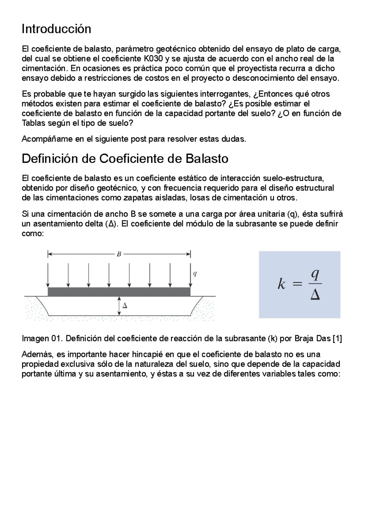 Estimación del Coeficiente de Balasto Vertical en Cimentaciones - INESA ...
