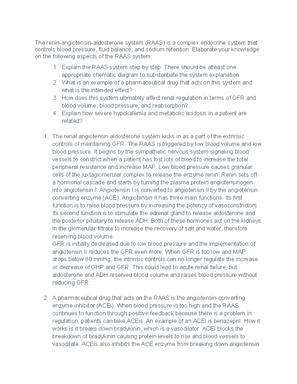RAAS System Overview and Pharmaceutical Implications - Week 7 ...