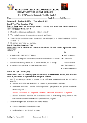 Jimma all subject mid exam 1st semester - all courses - Studocu