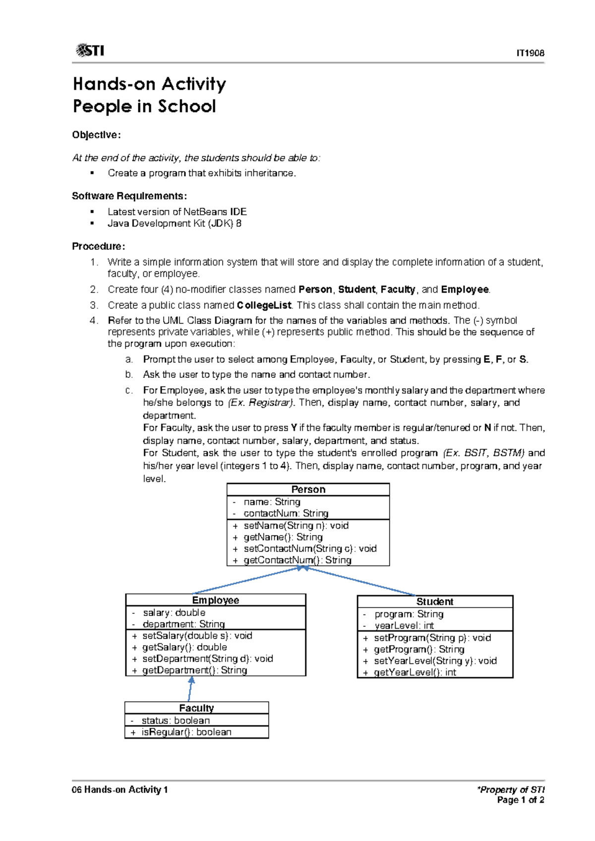 06 Hands-on Activity 1 - Essays - IT 06 Hands-on Activity 1 *Property ...