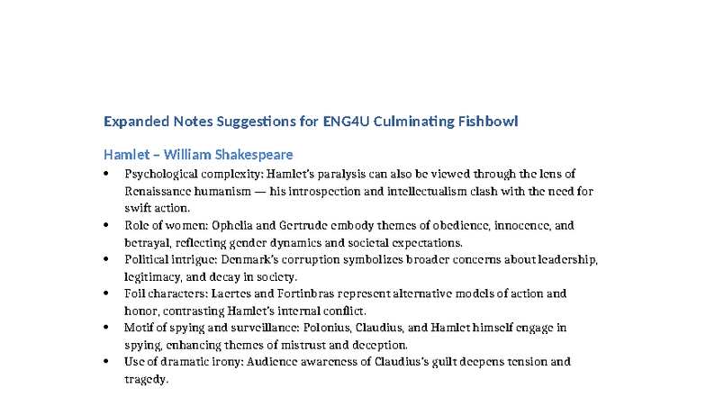 ENG4U Fishbowl Notes - final practoce - Expanded Notes Suggestions for ...