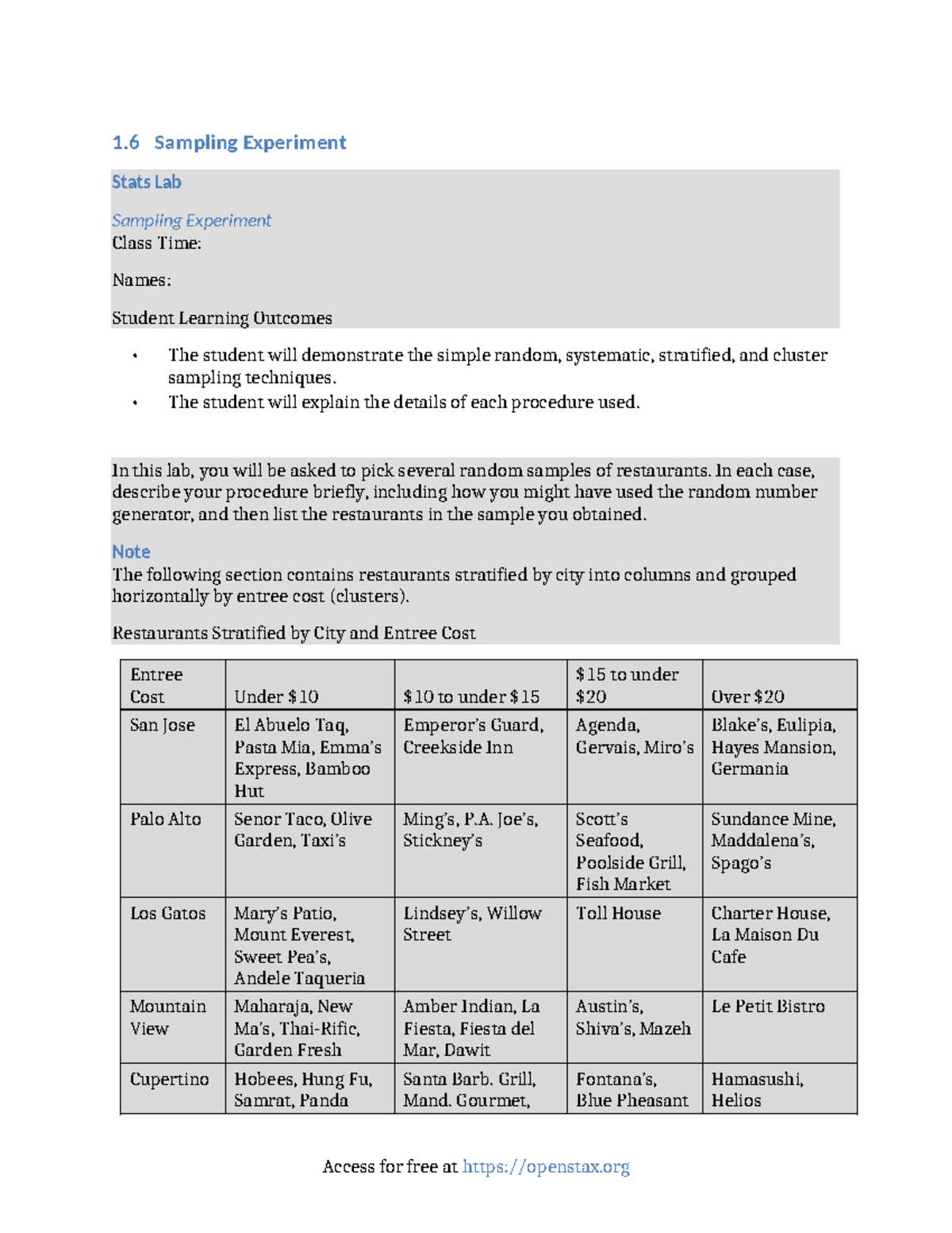 Sampling Techniques Lab: Simple, Systematic, & Stratified Methods - Studocu