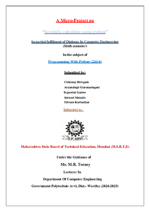 Internet Programming Techknowledge Sem 5 - Computer Science - Studocu