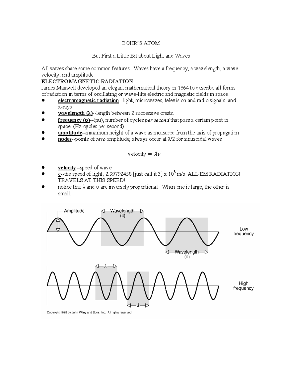AP Atomic Structure Notes: Light, Waves, and Quantum Theory - Studocu
