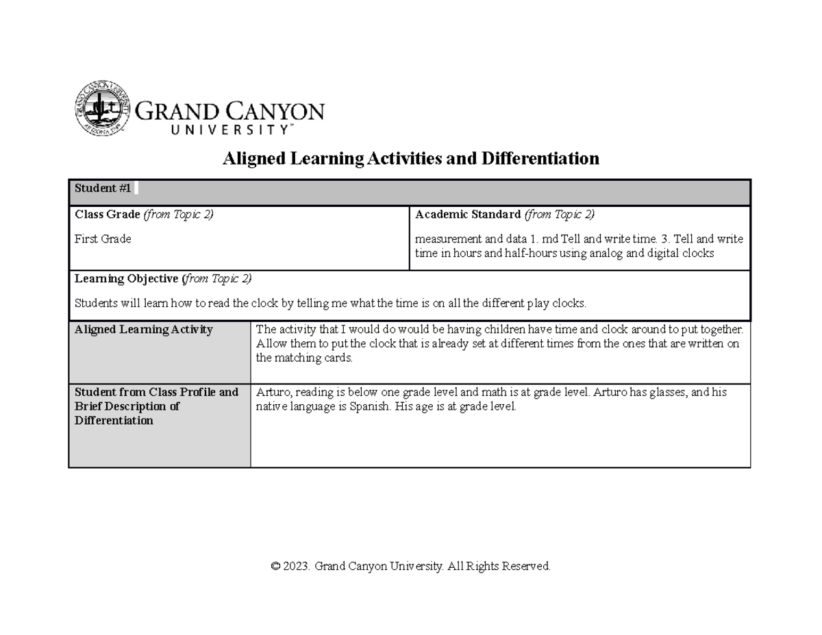 ELM-210-D-T5-Aligned Activities and Differentiation topic 5 - Aligned ...