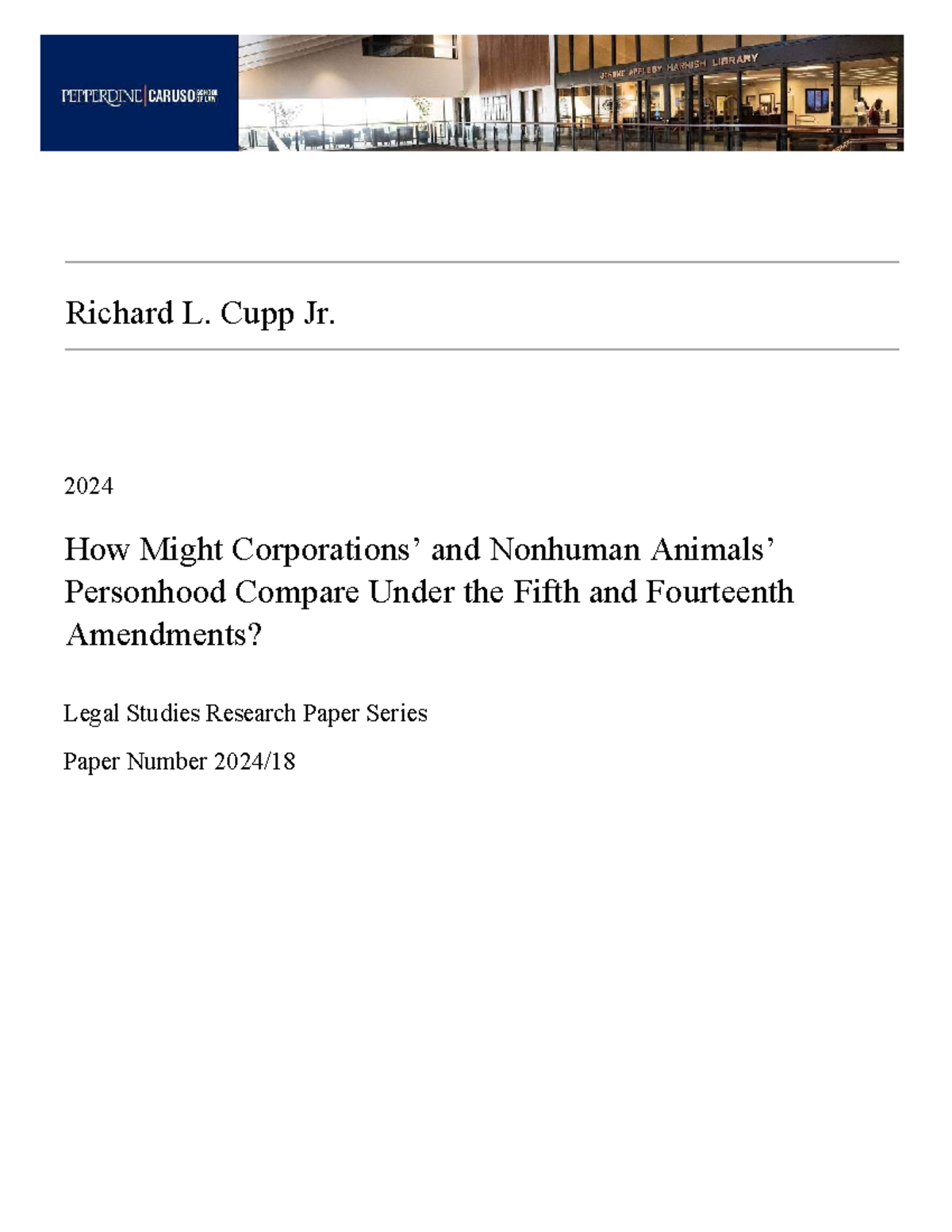 Legal Personhood: Corporations vs Nonhuman Animals (LS 2024) - Studocu