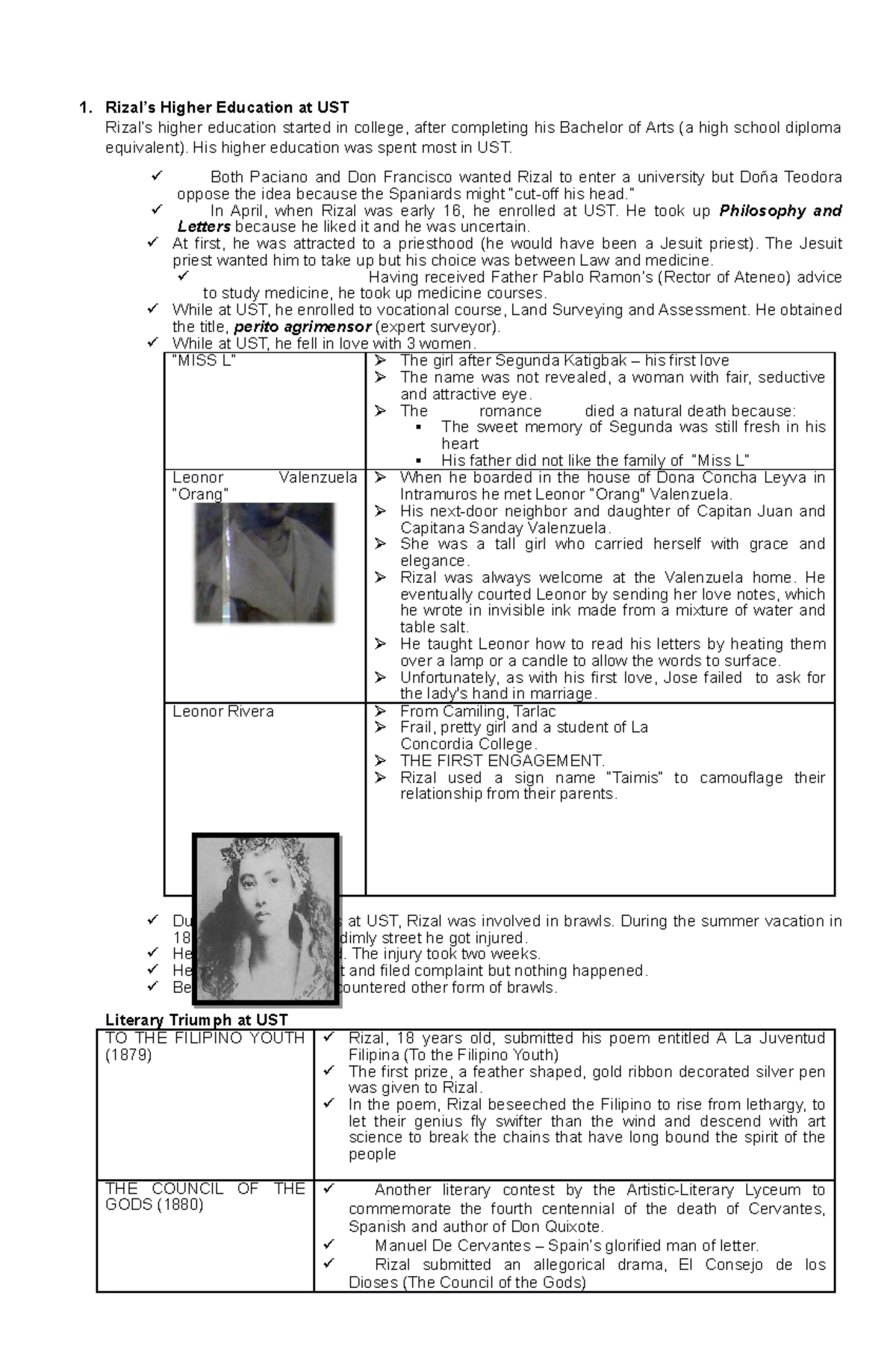 IM4 Lifes and Works of Rizal - Rizal’s Higher Education at UST Rizal’s ...