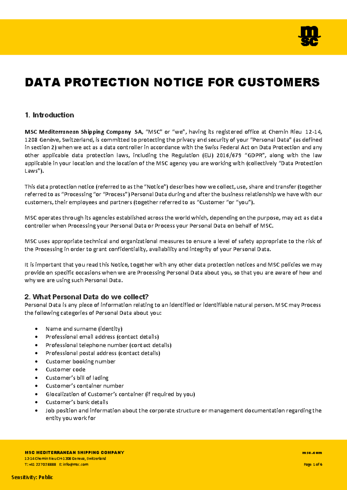 General Data Protection Notice for Customers 2024 - Studocu