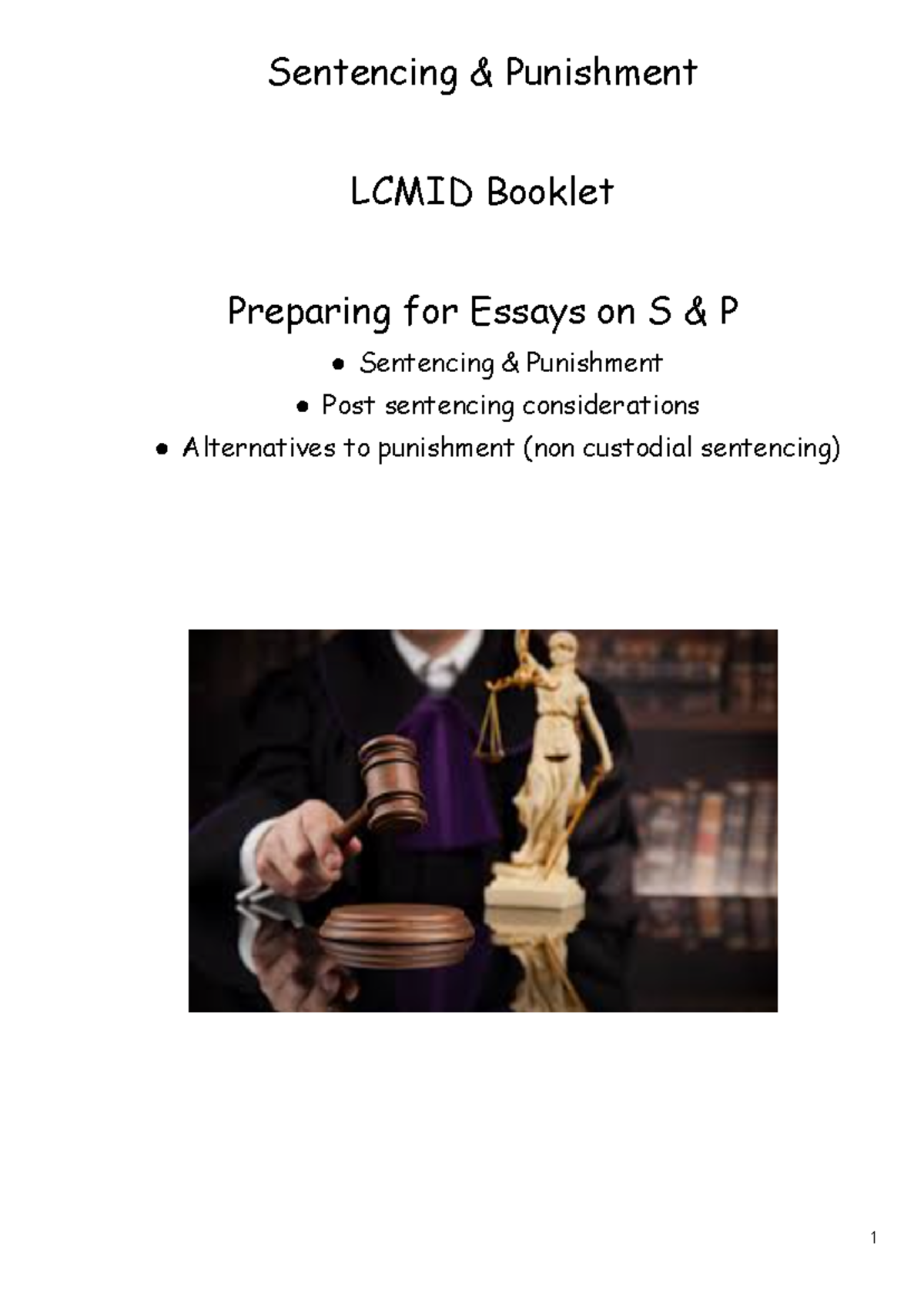 Sentencing & Punishment Lcmid Booklet - Google Docs - Sentencing ...