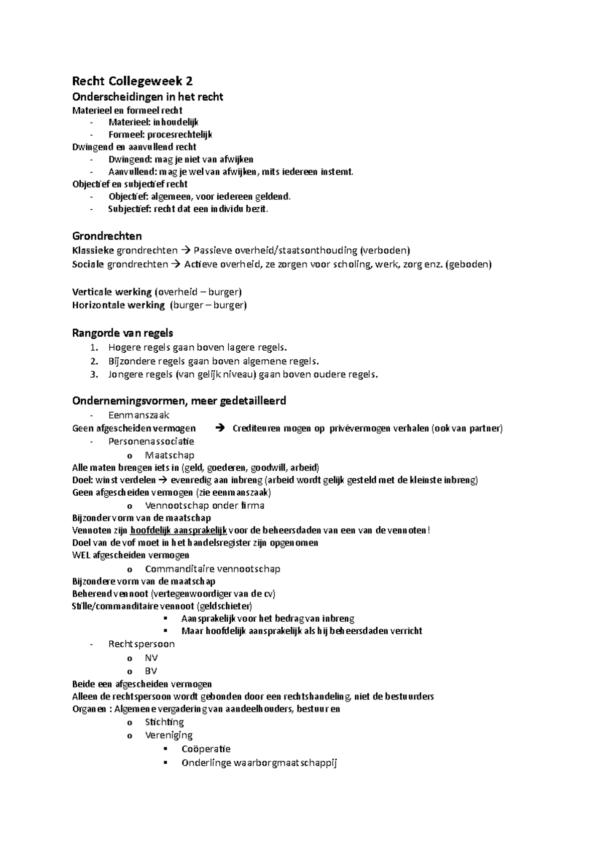 Recht Tentamenweek 1: Materieel en Formeel Recht Uitleg en ...