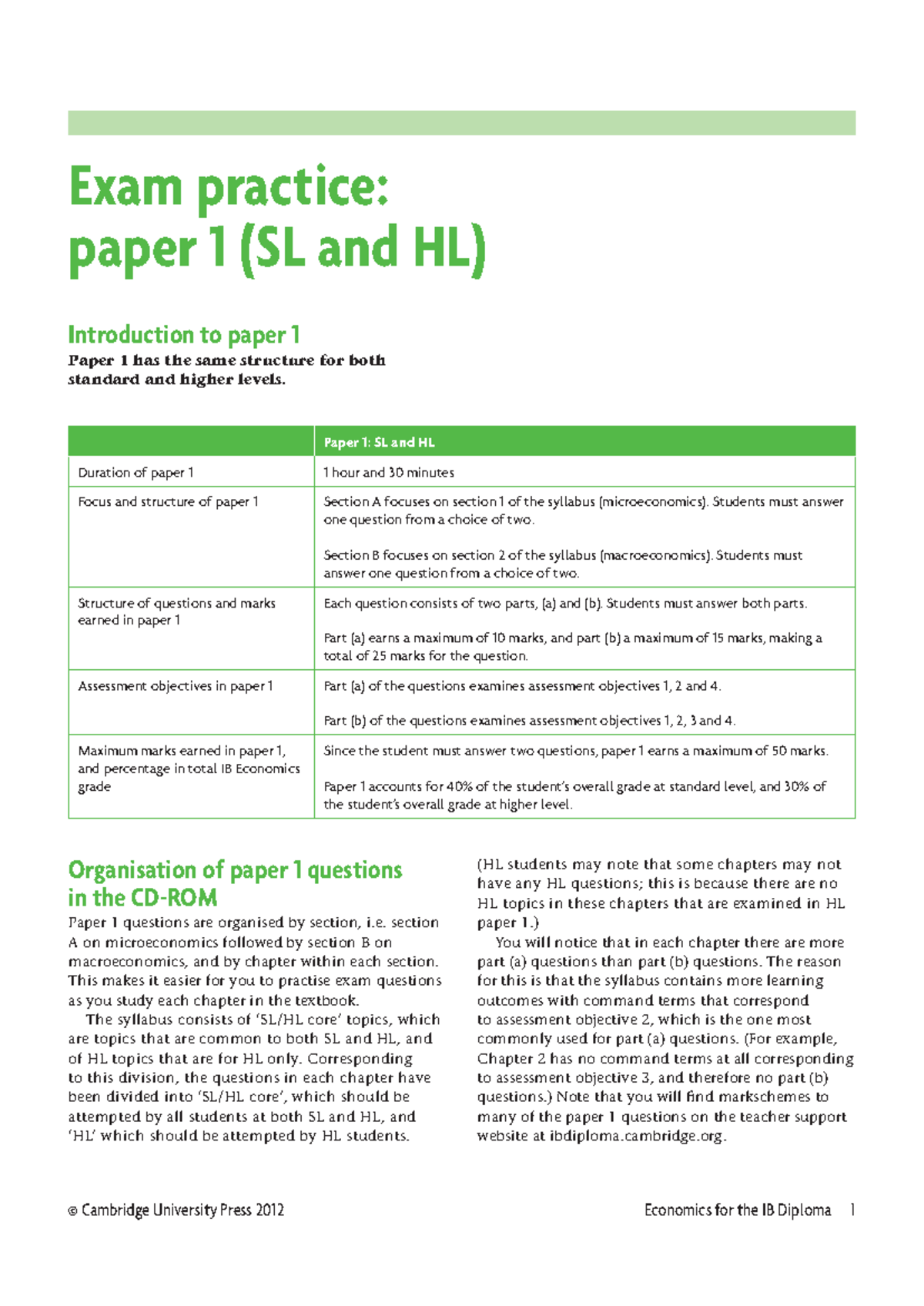 IB Econ Paper 1 Question Bank: SL & HL Exam Practice Guide - Studocu