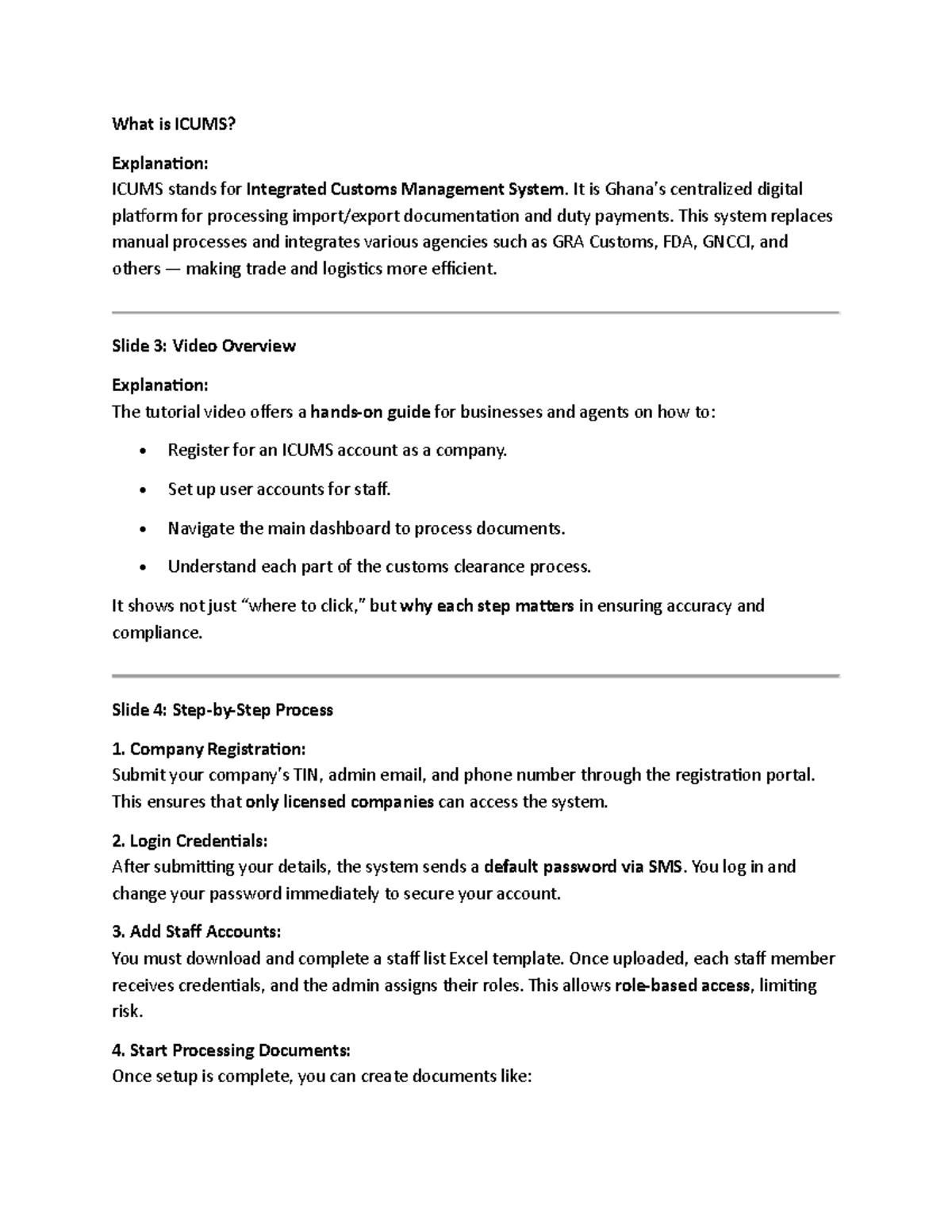 ICUMS Overview: Key Insights and Past Questions - Studocu