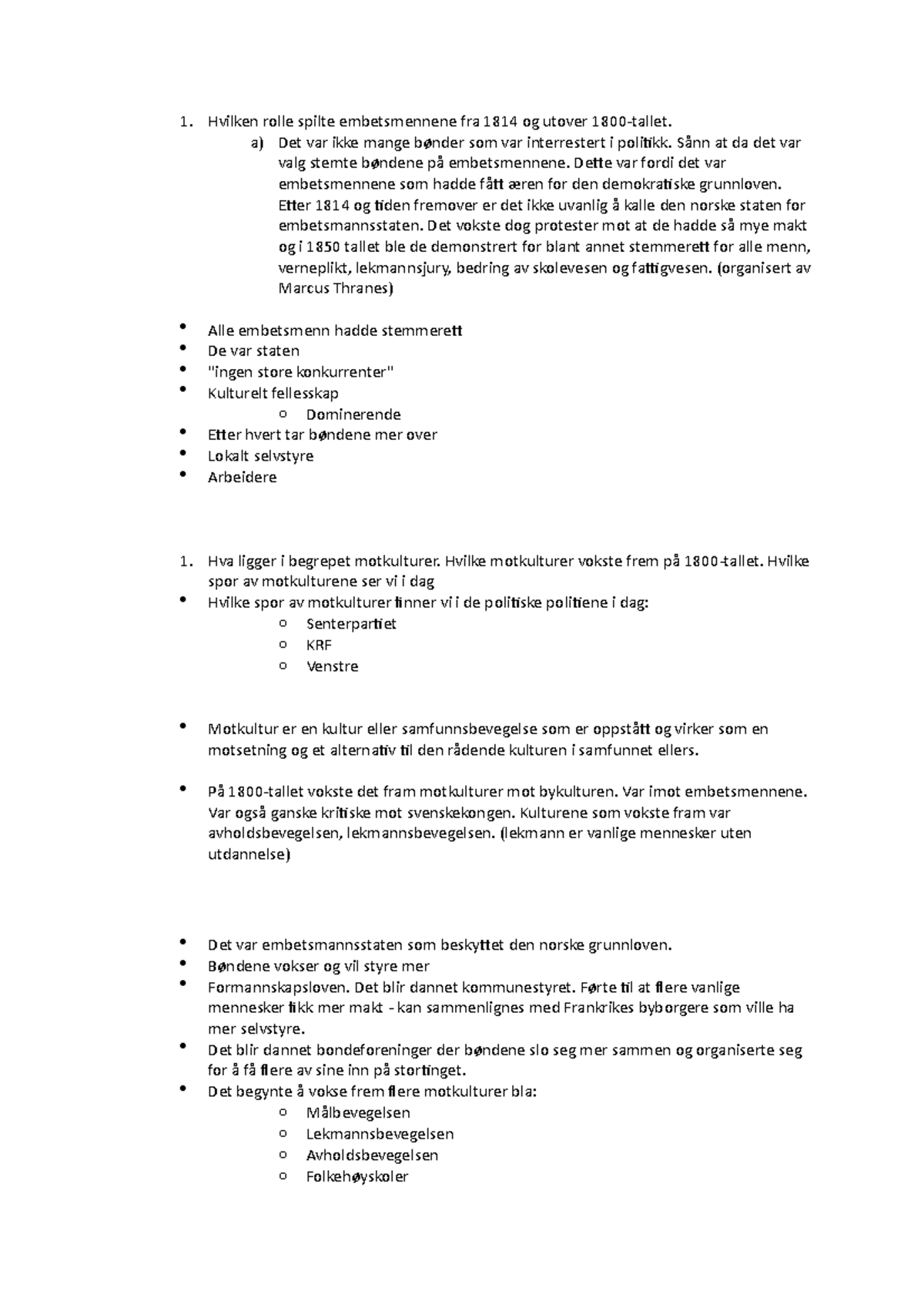 Norsk Historie 1814-1884: Embetsmenn, Motkulturer og Parlamentarisme ...
