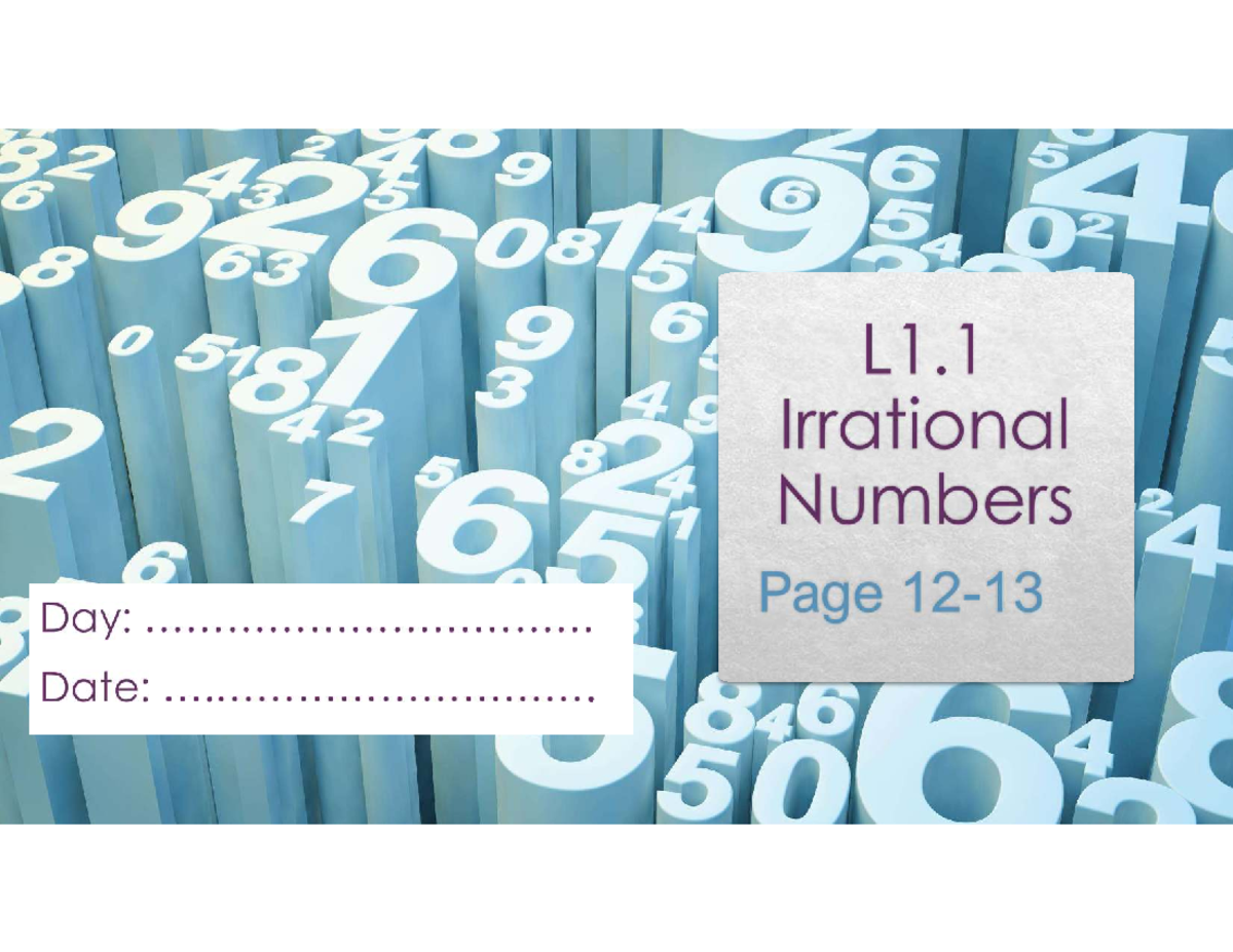 L1.1 Irrational Numbers: Understanding Square and Cube Roots in 8th ...