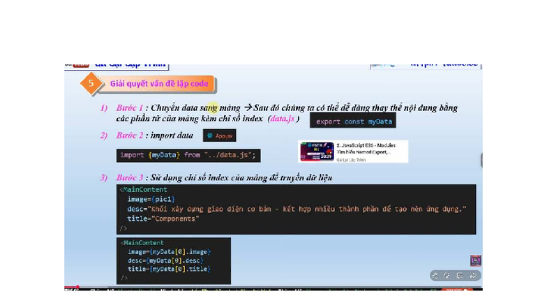 JavaScript ES6: Understanding Modules & Destructuring Props - Studocu