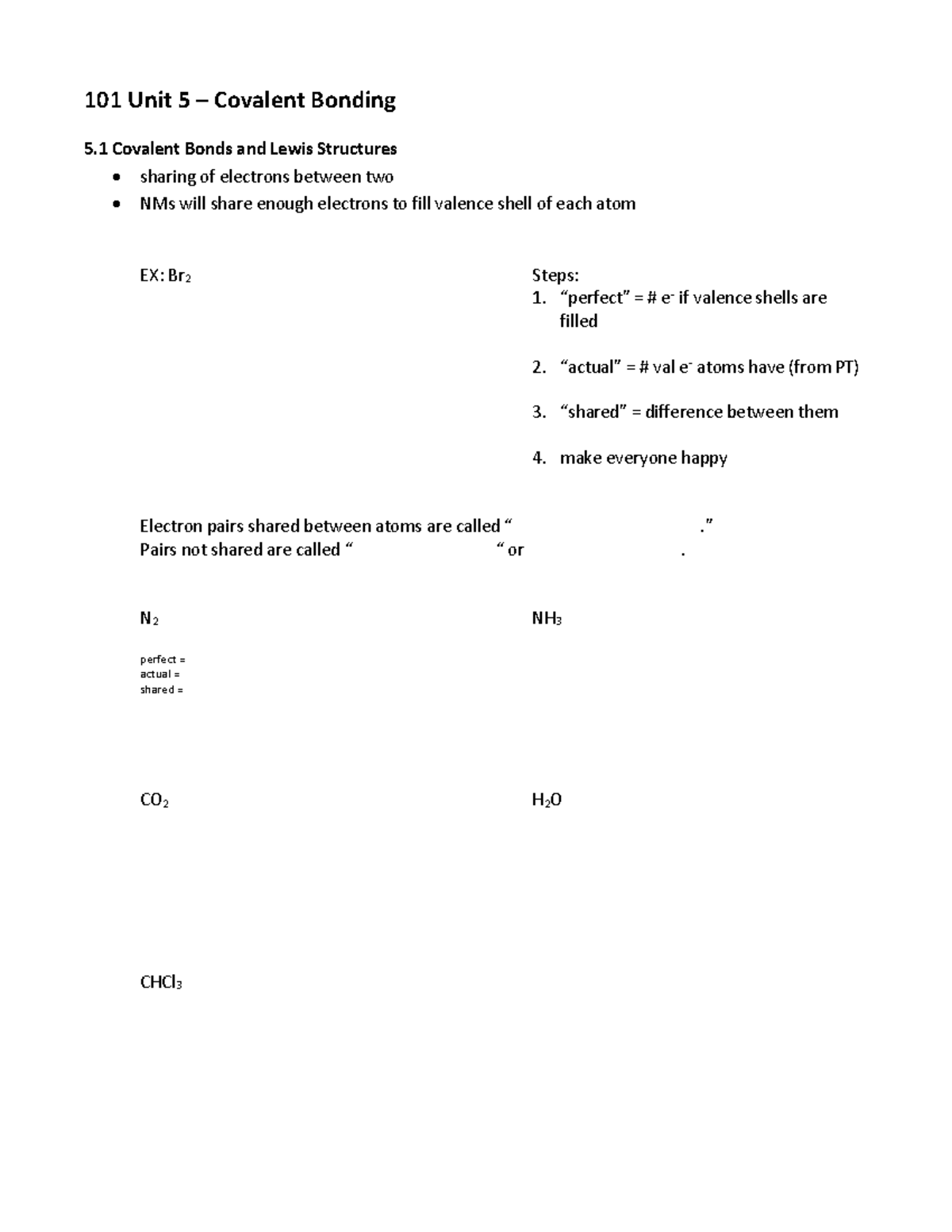 101 Covalent Bonding: Lewis Structures & Molecular Geometry - Studocu
