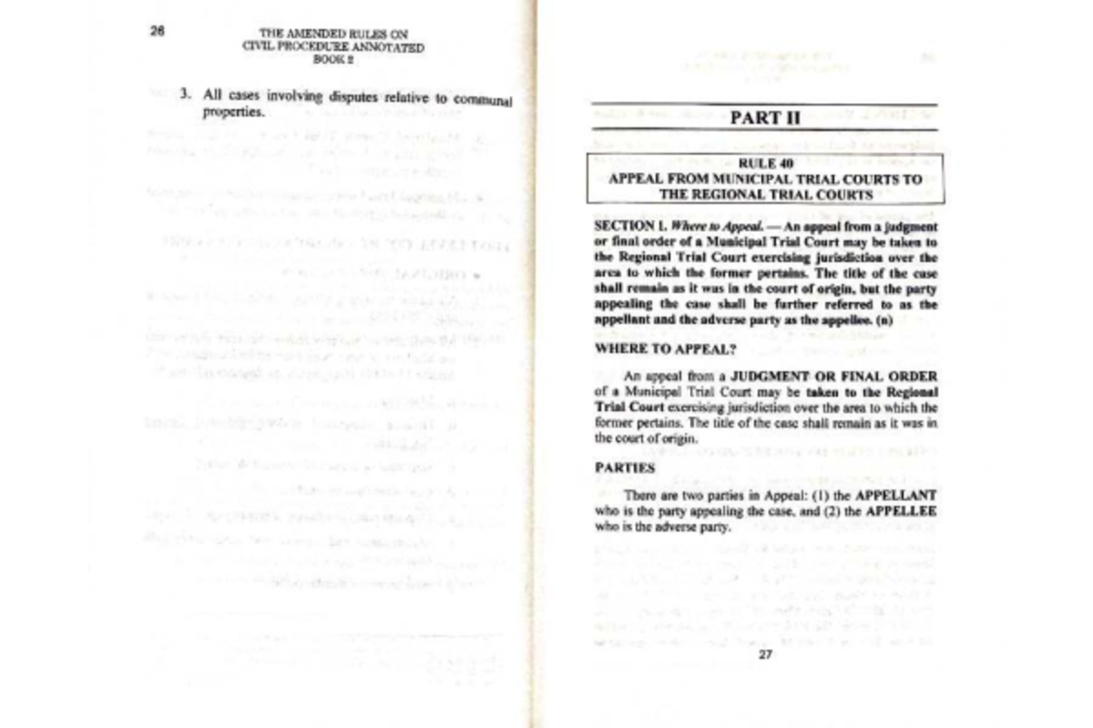 Rule 40: Annotated Overview of Appeals in Civil Procedure - Studocu
