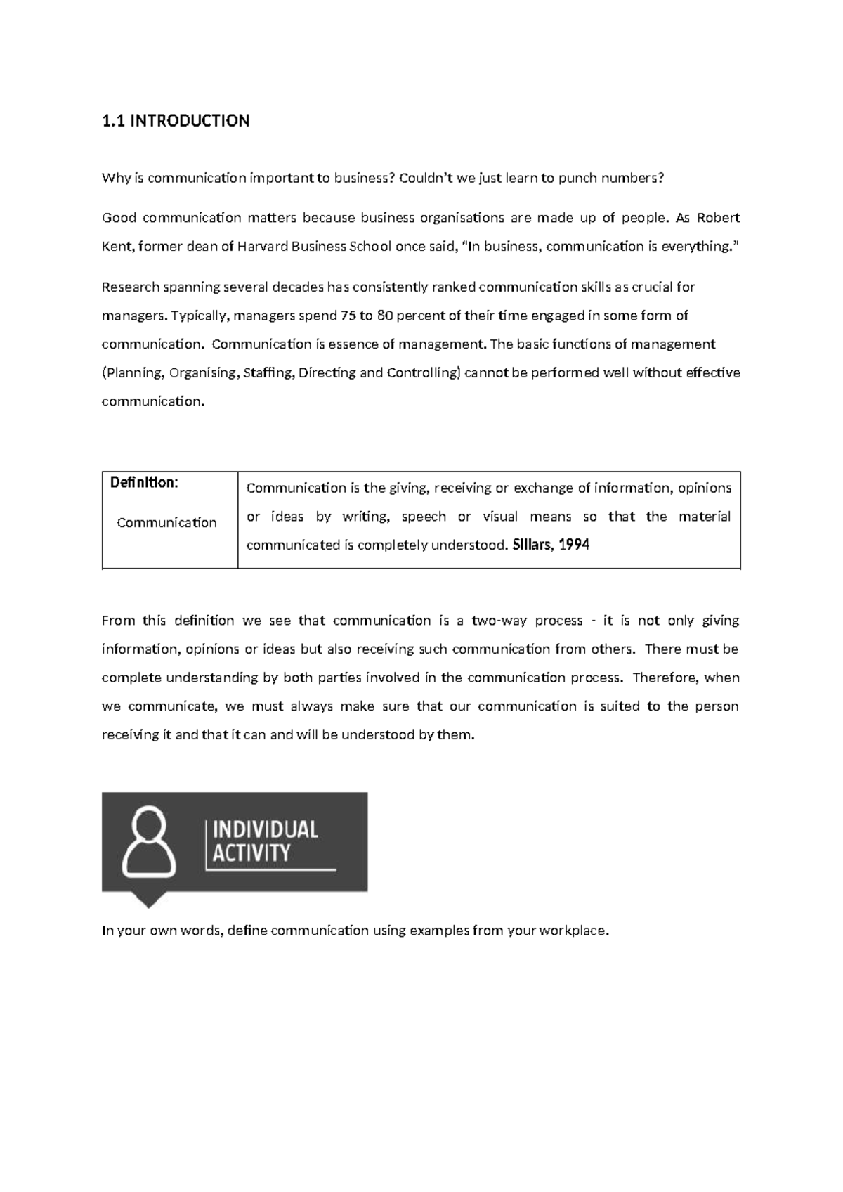 Importance of Effective Communication in Business (COMM101) - Studocu