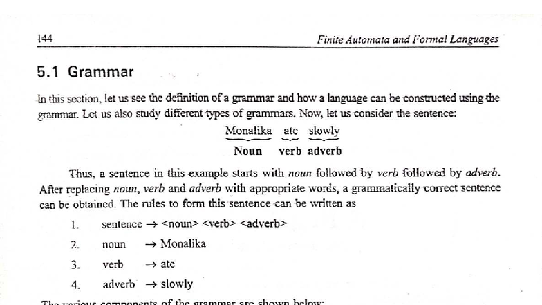144 Finite Automata and Formal Languages: Grammar Overview and Chomsky ...